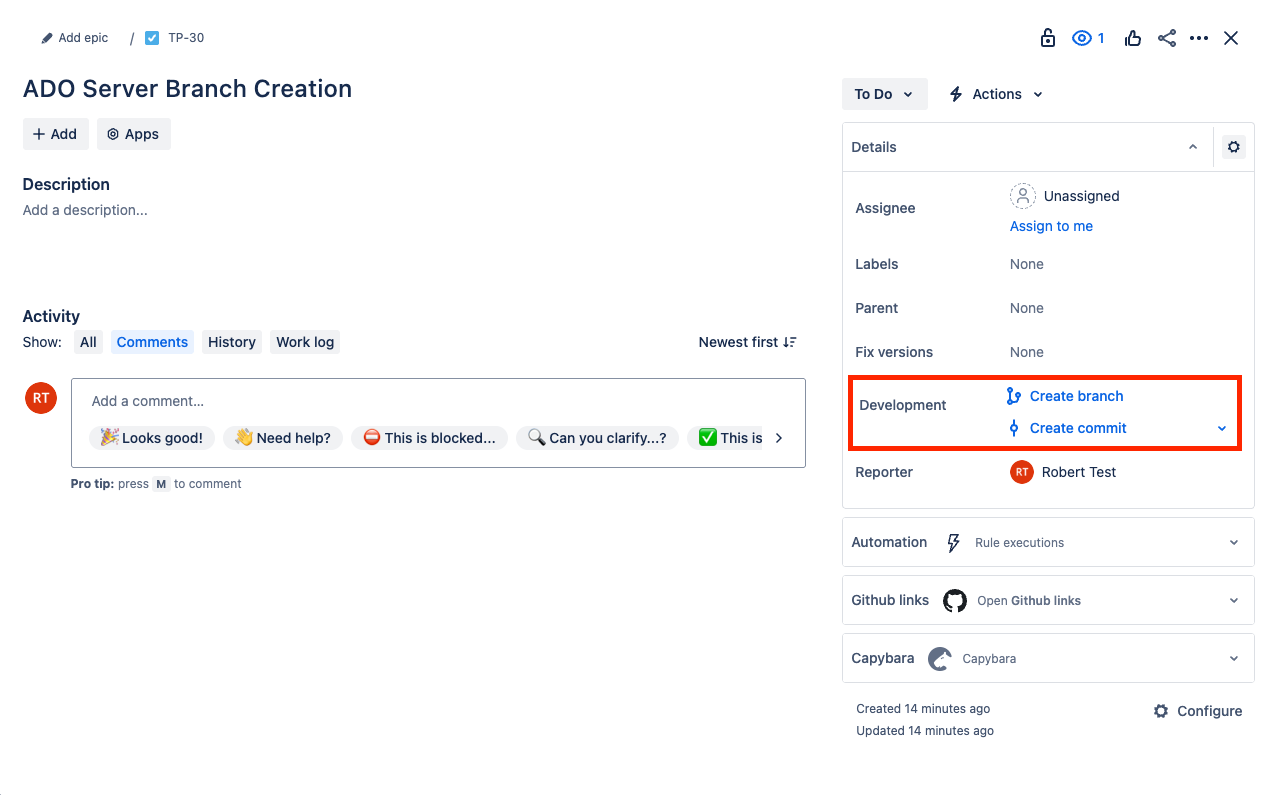 How to create branches in Azure DevOps On-Premise